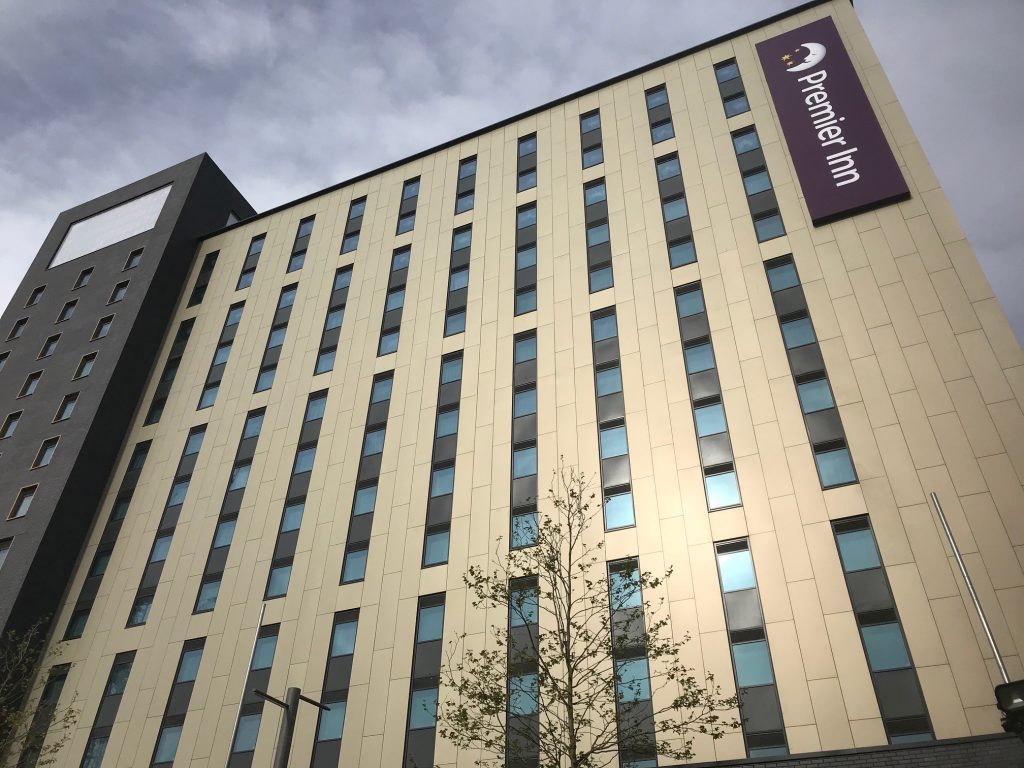 Premier Inn, Wembley – AJE Facades | Offering Innovative Cladding ...